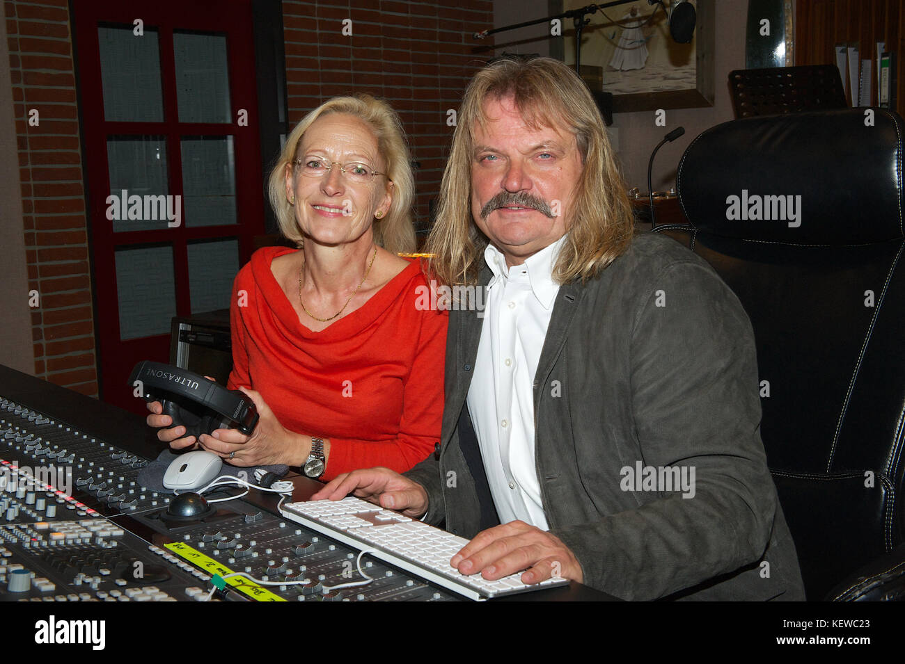 German musician and producer leslie Mandoki and Bea Schmidt, the ...