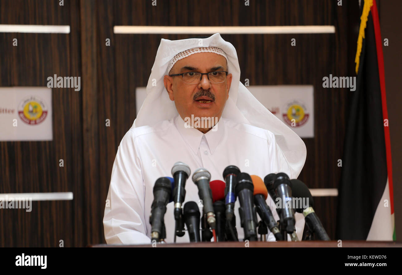 Gaza City, Gaza Strip, Palestinian Territory. 24th Oct, 2017. Qatar's ...