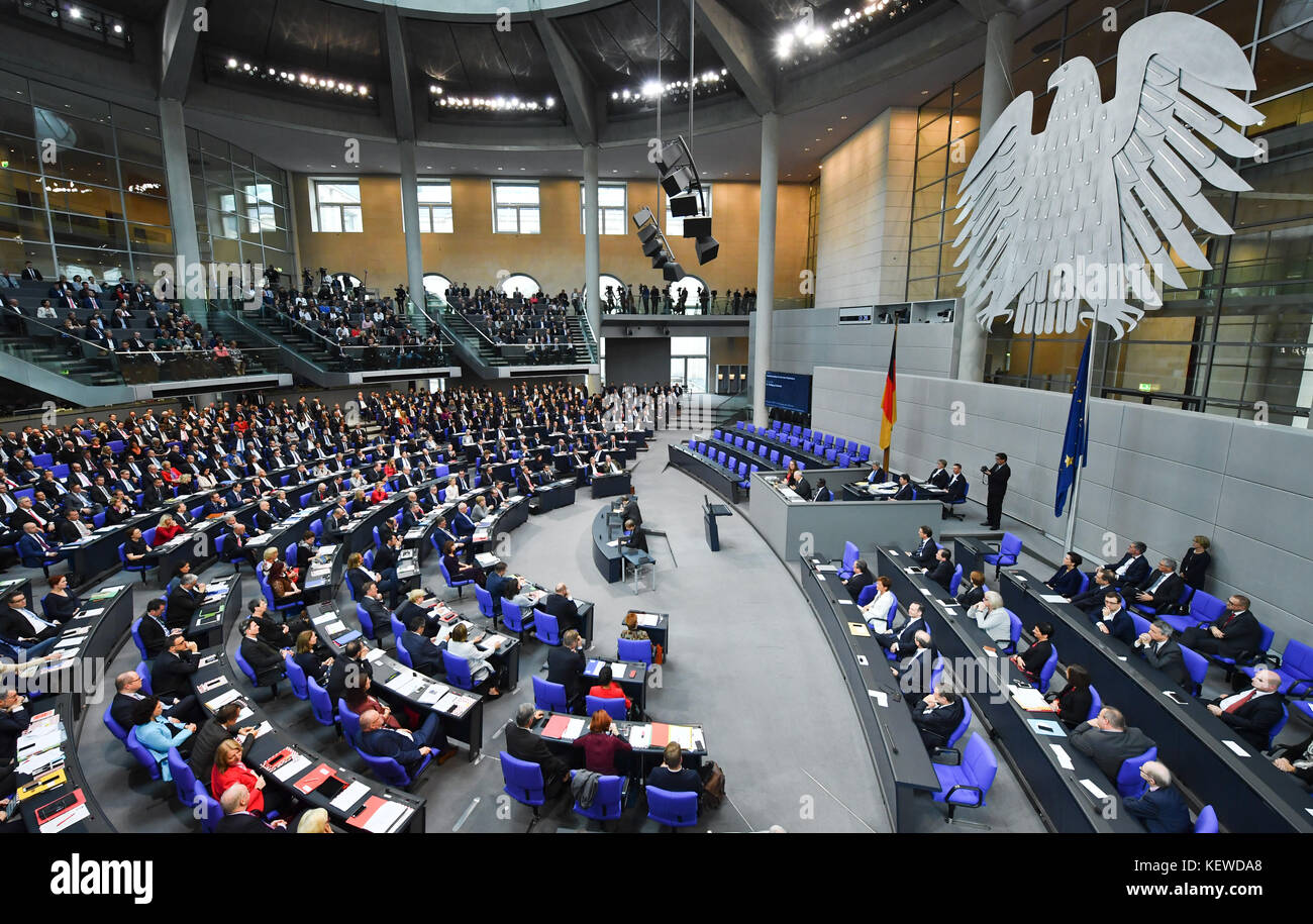 Berlin, Germany. 24th Oct, 2017. MPs in their seats during the ...