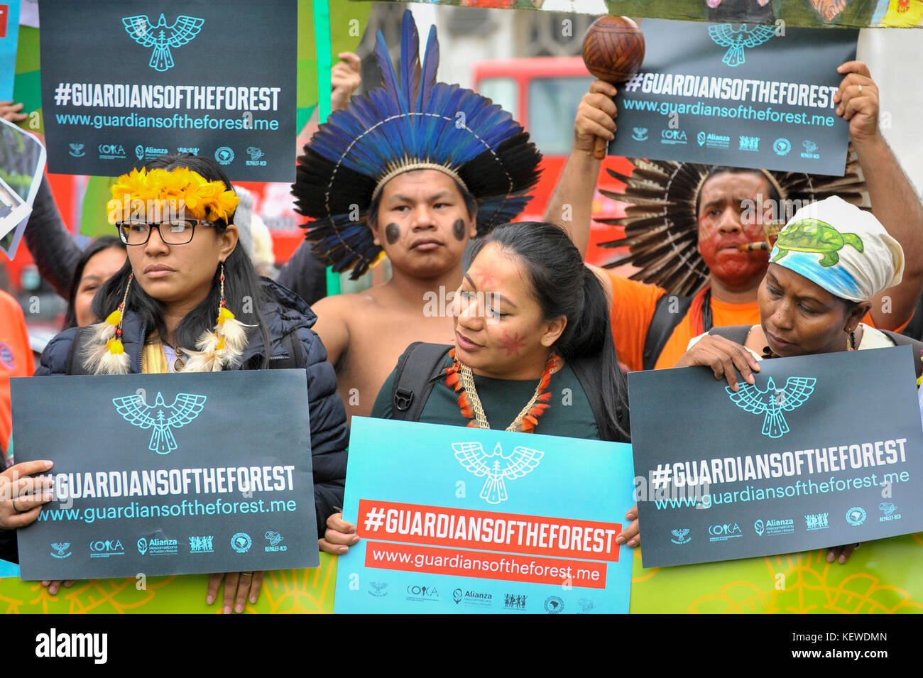 London, UK. 24 October 2017. Indigenous people from South America and ...