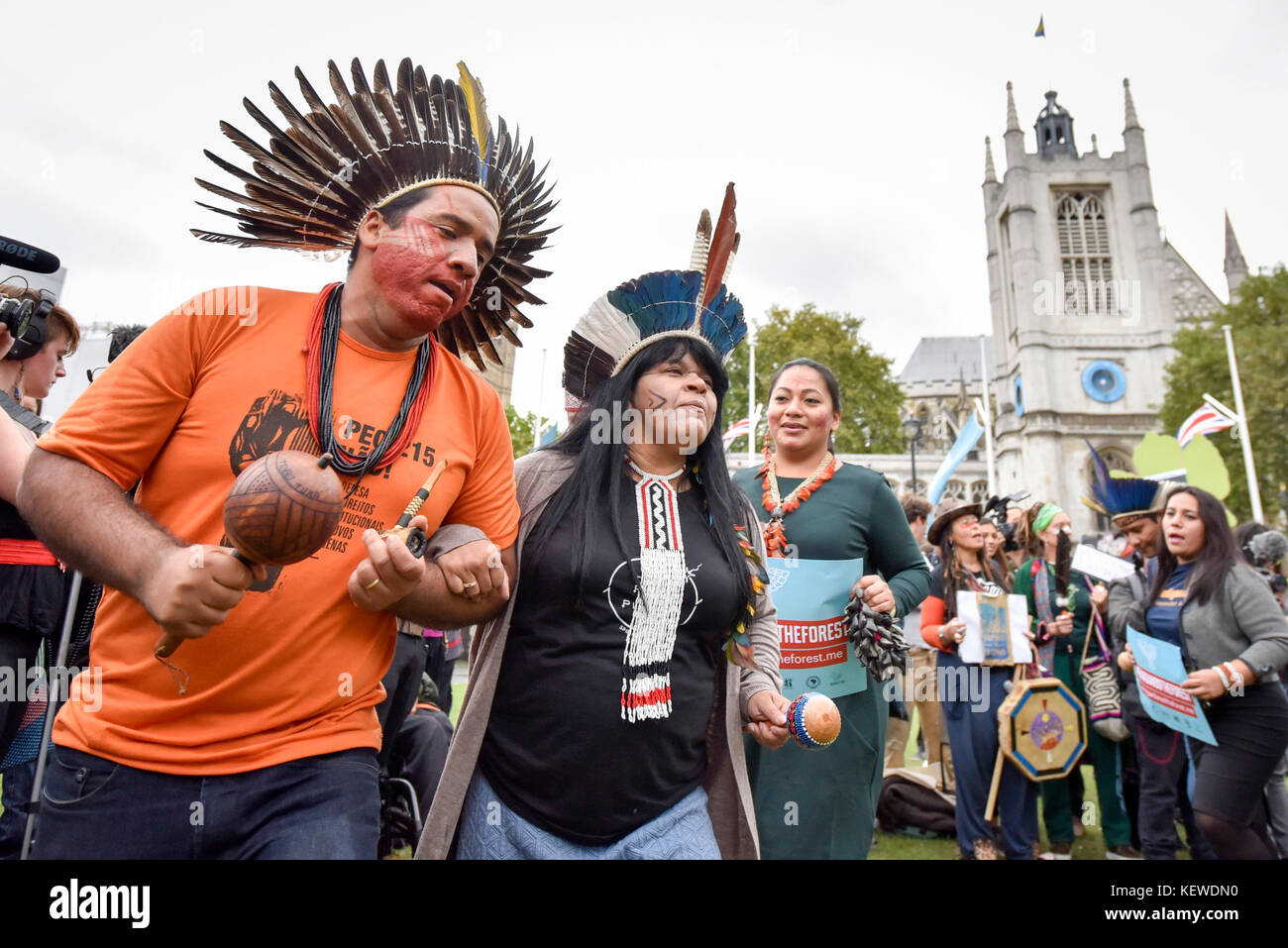 London, UK. 24 October 2017. Indigenous people from South America and ...