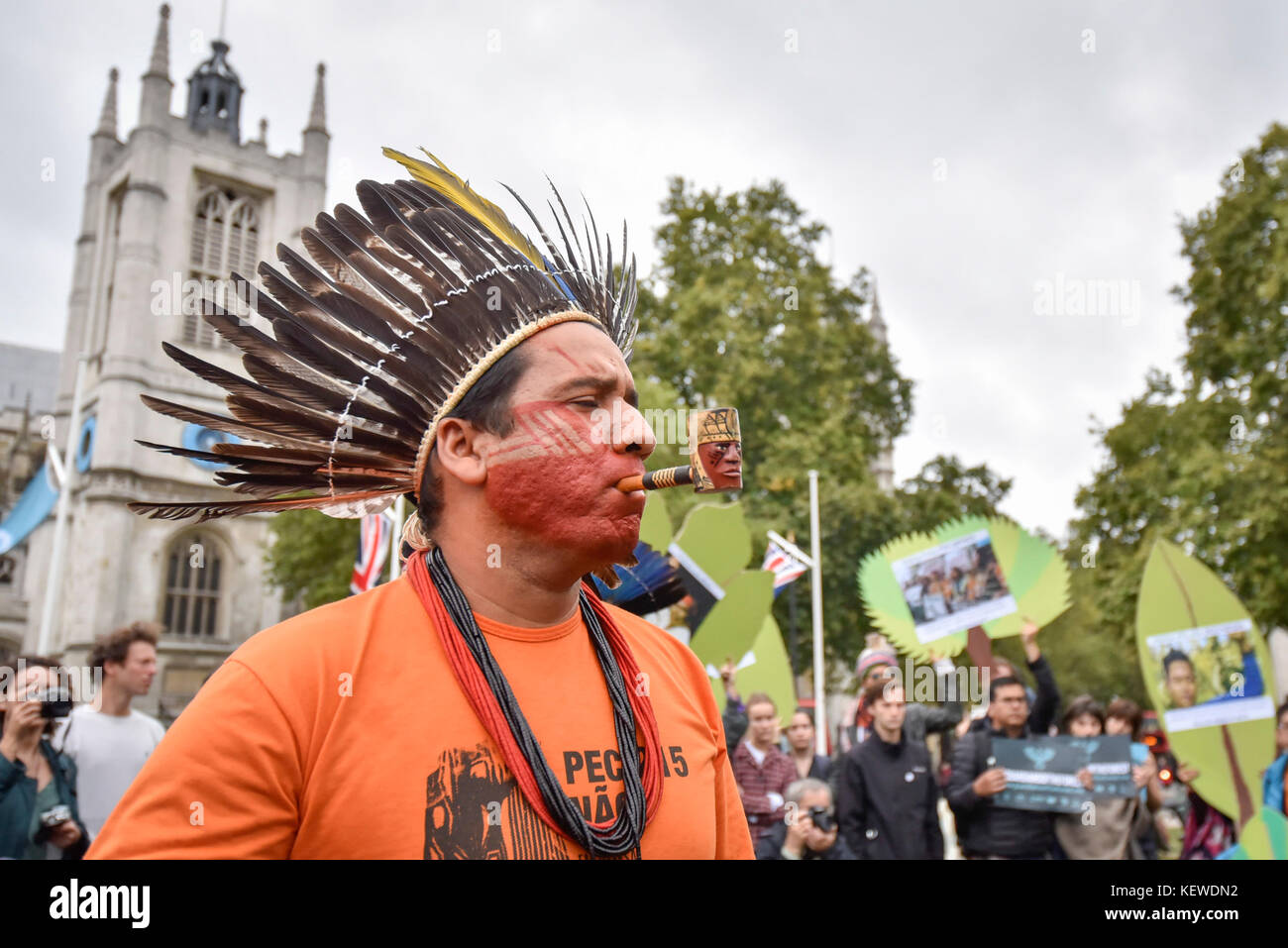 London, UK. 24 October 2017. Indigenous people from South America and ...
