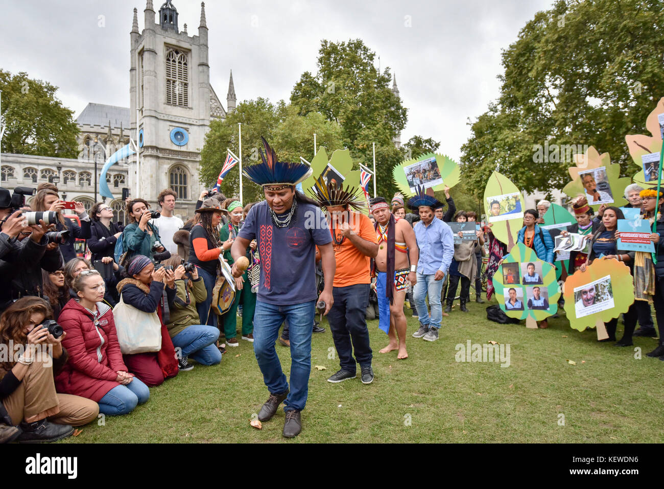London, UK. 24 October 2017. Indigenous people from South America and ...