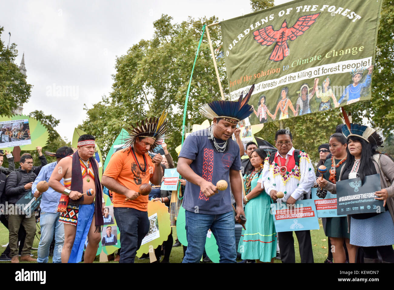 London, UK. 24 October 2017. Indigenous people from South America and ...