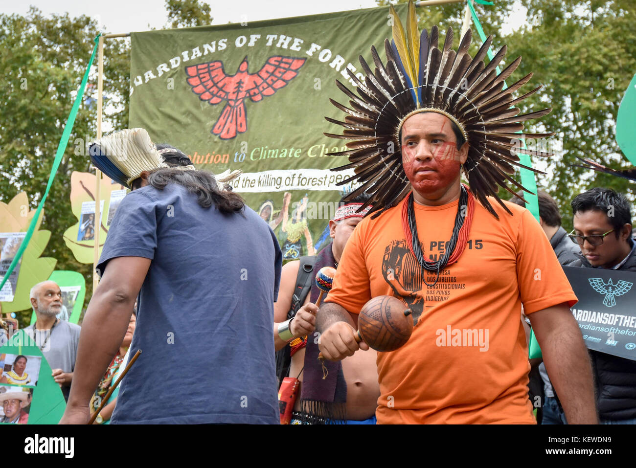 London, UK. 24 October 2017. Indigenous people from South America and ...