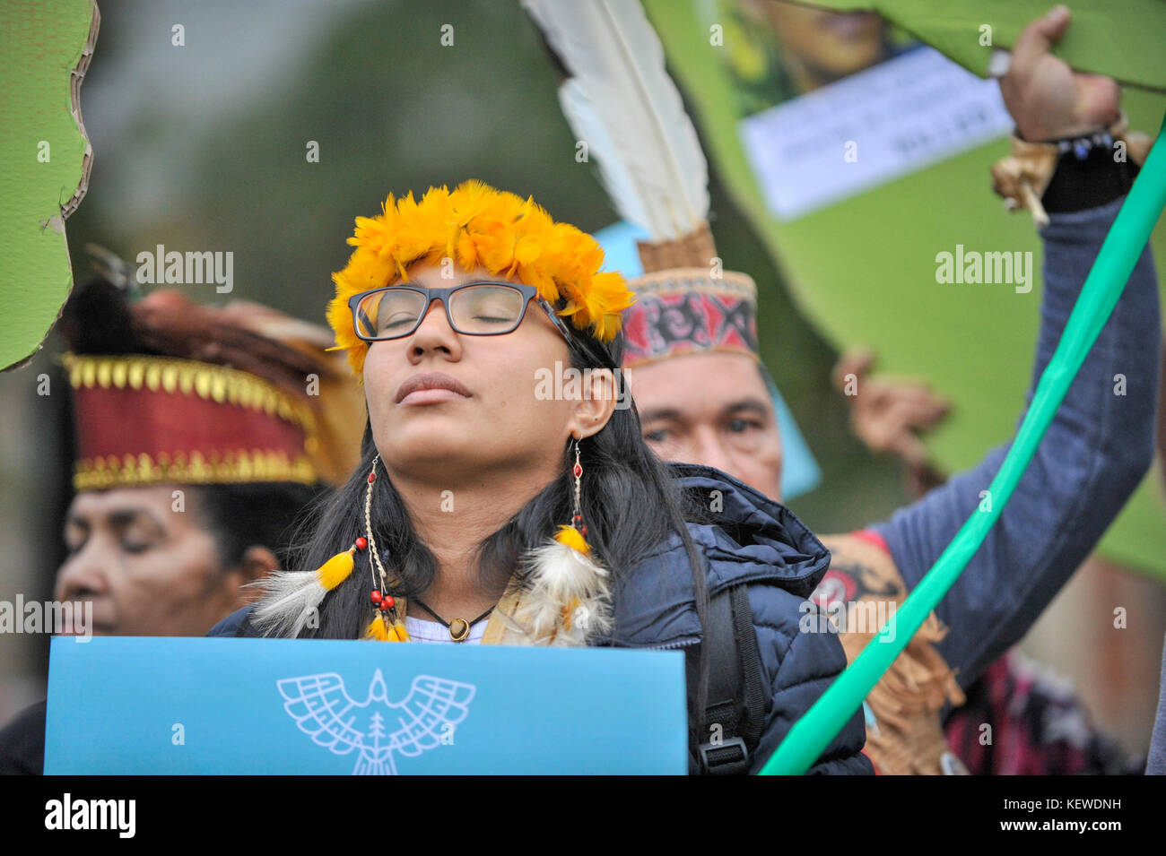 London, UK. 24 October 2017. Indigenous people from South America and ...