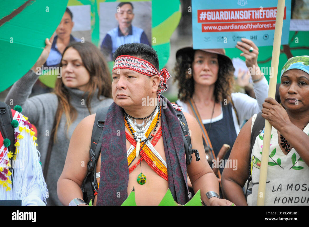 London, UK. 24 October 2017. Indigenous people from South America and ...