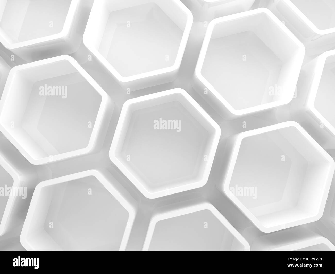 Abstract white honeycomb pattern on the wall, 3d render Stock Photo - Alamy