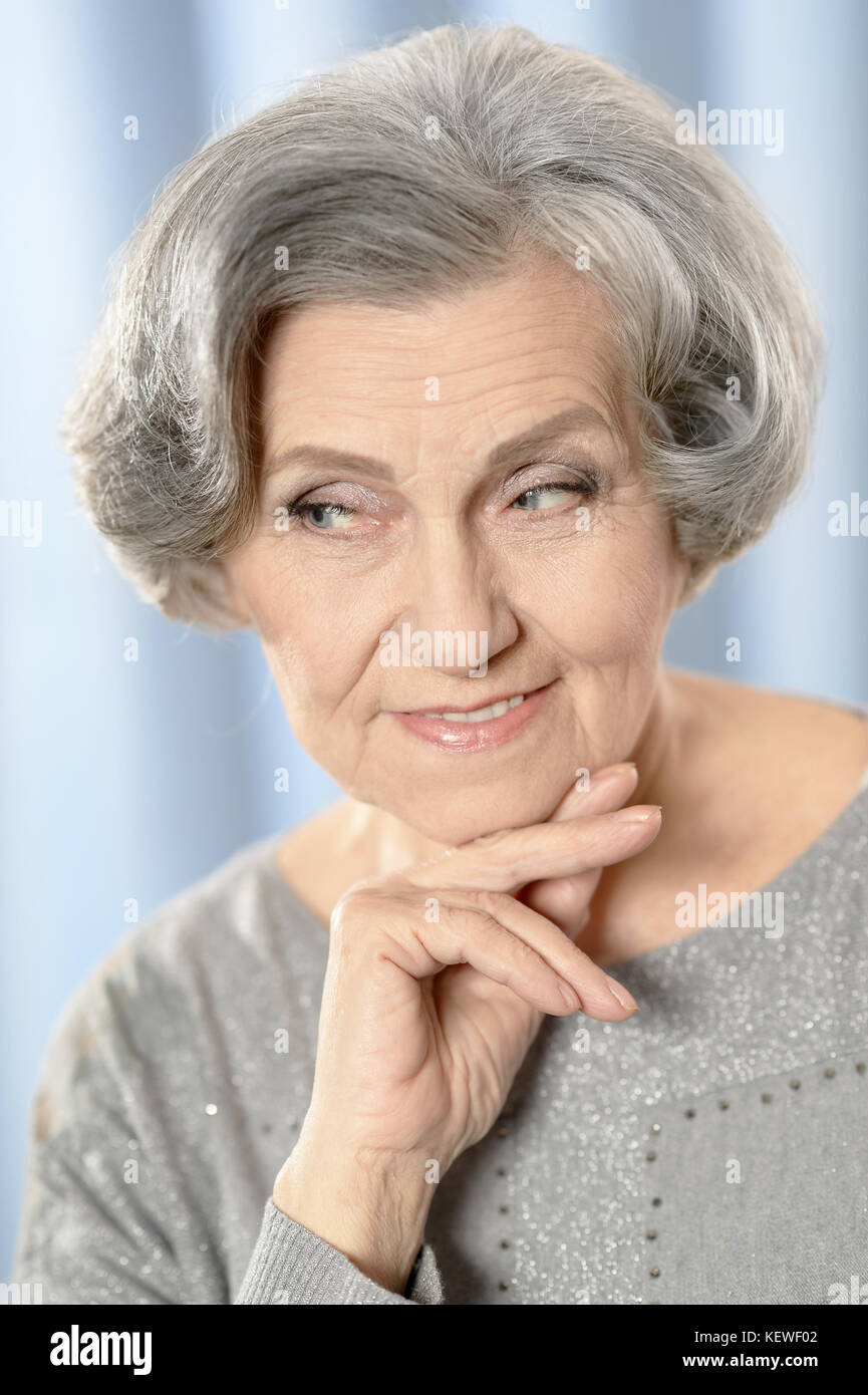 Senior woman portrait Stock Photo - Alamy