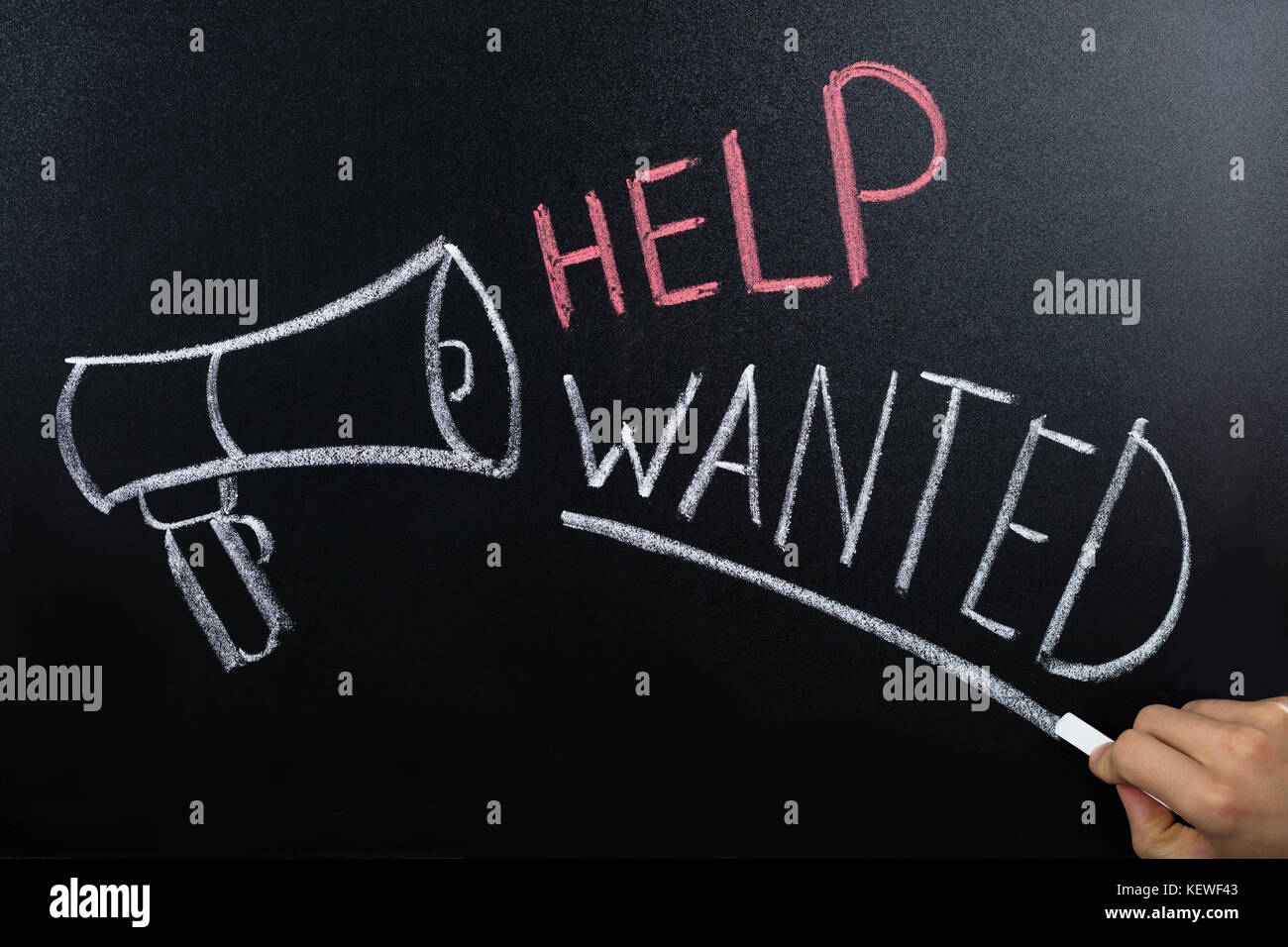 Close-up Of Help Wanted Concept Written On Blackboard Stock Photo - Alamy