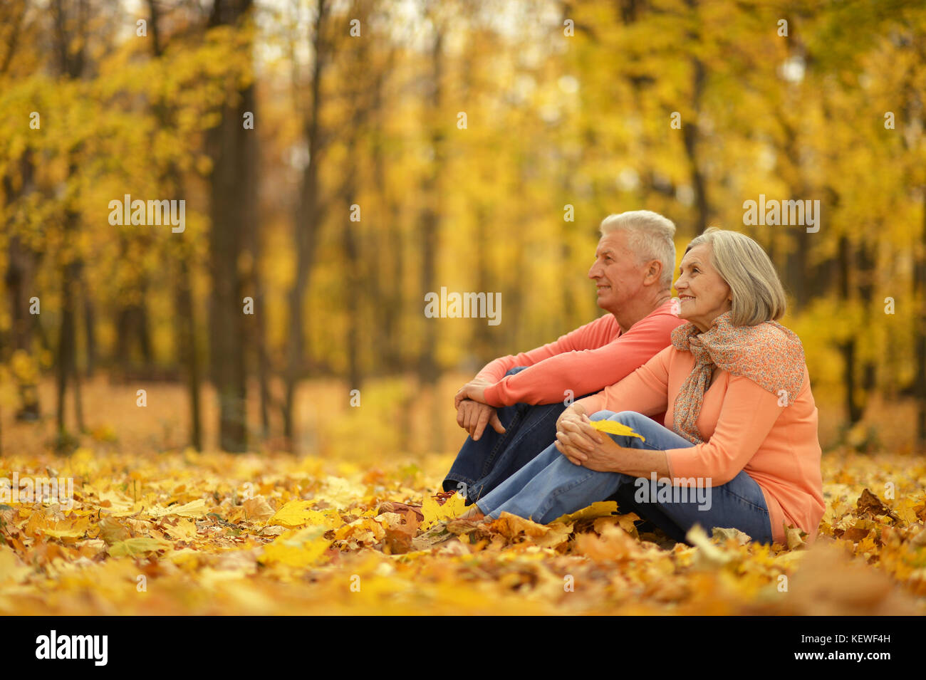 Senior couple sitting Stock Photo - Alamy