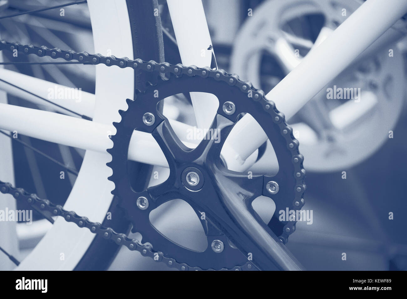 part of bicycle close up wheel and gear Stock Photo - Alamy