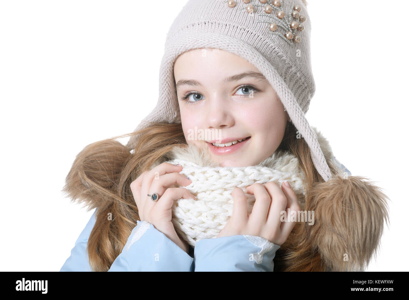 little girl in warm clothes Stock Photo - Alamy