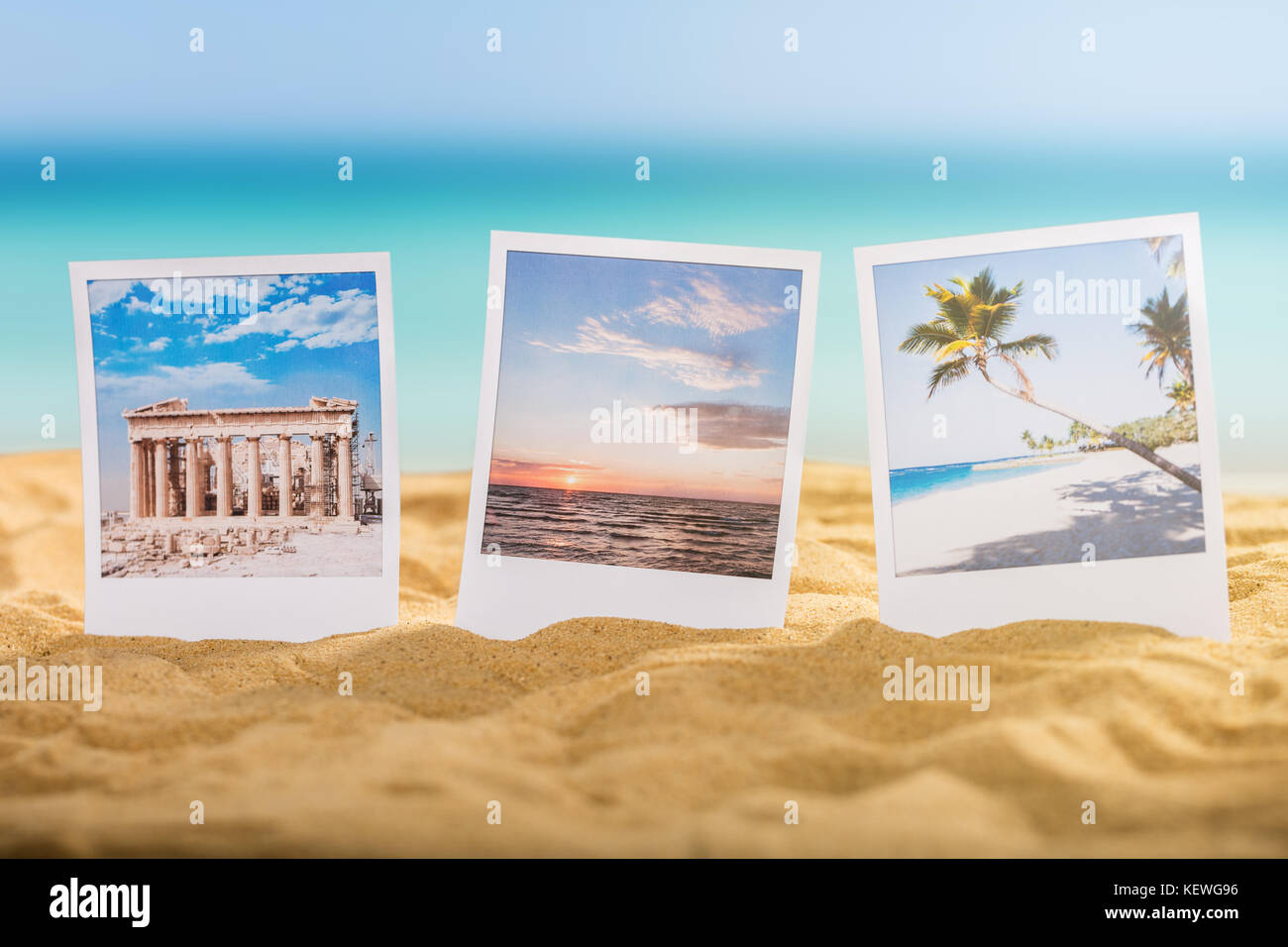 Close-up Of A Photos Of Holidays On Sandy Beach Stock Photo - Alamy