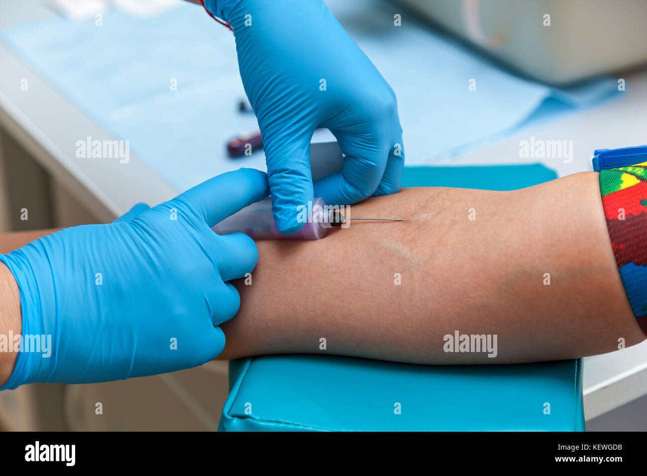Female nurse takes blood from hi-res stock photography and images - Alamy
