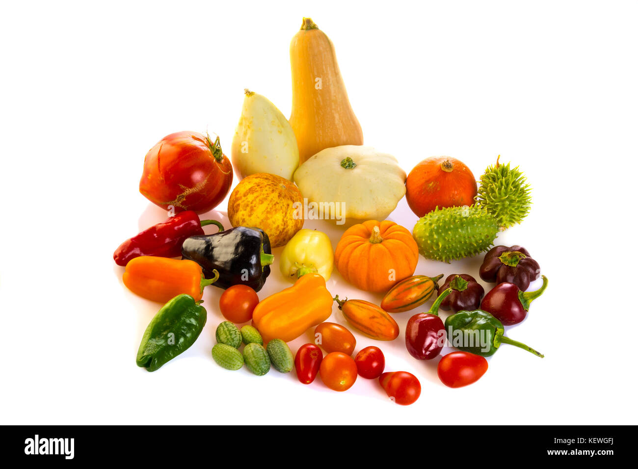 composition of diferent vegetables agaisnt white background Stock Photo ...