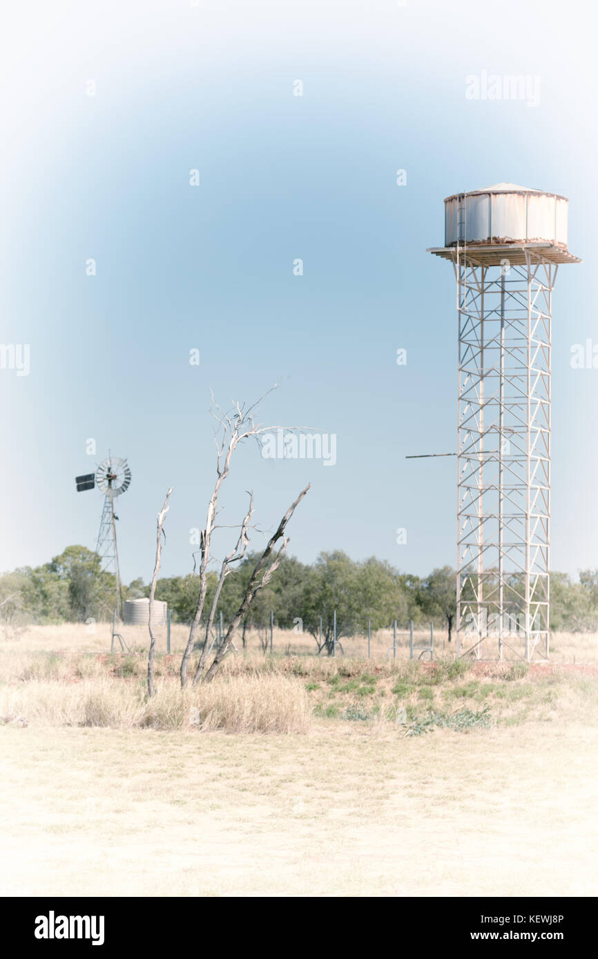 in australia the concept of remote in the outback with asphalt line and ...