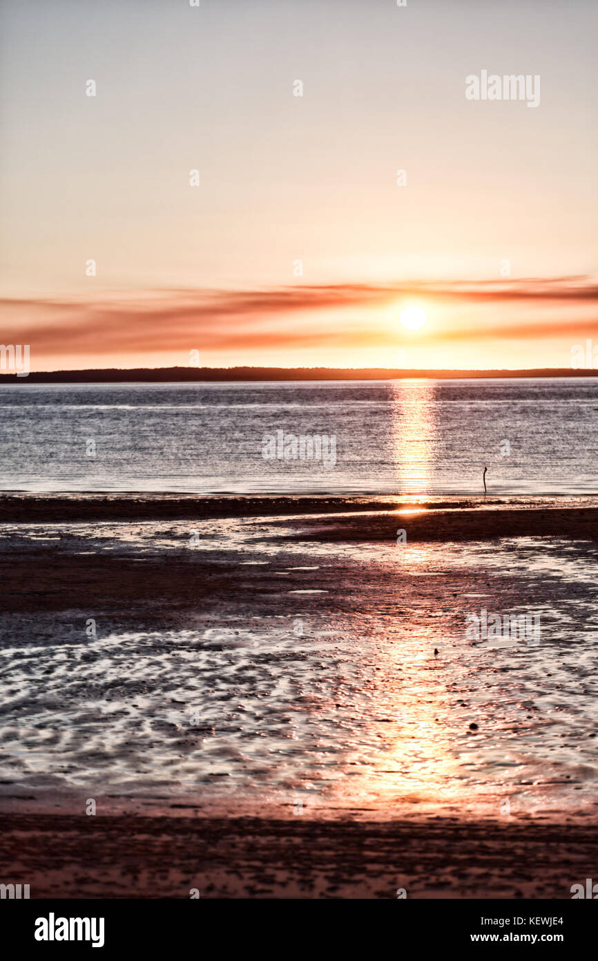 in australia the sunset in the ocean like concept of relax and holiday ...