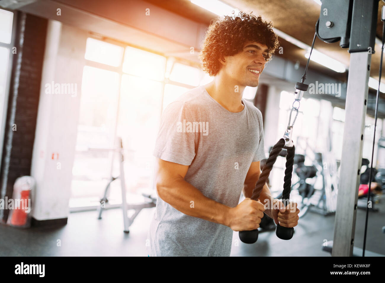 Young handsome man exercise triceps hi-res stock photography and images ...