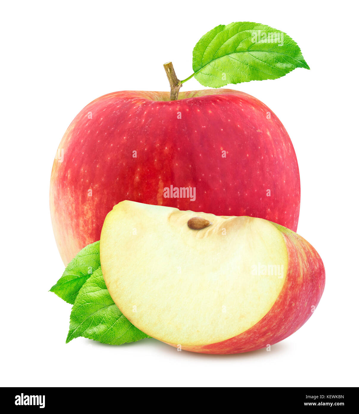 Single red apple isolated on white background Stock Photo - Alamy
