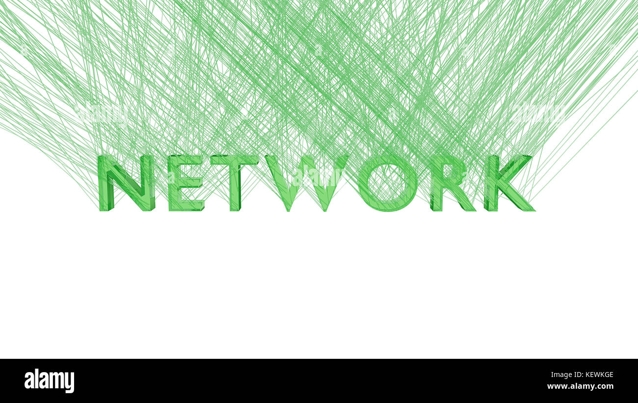 Word "NETWORK" with cables connected. 3d rendering Stock Photo - Alamy