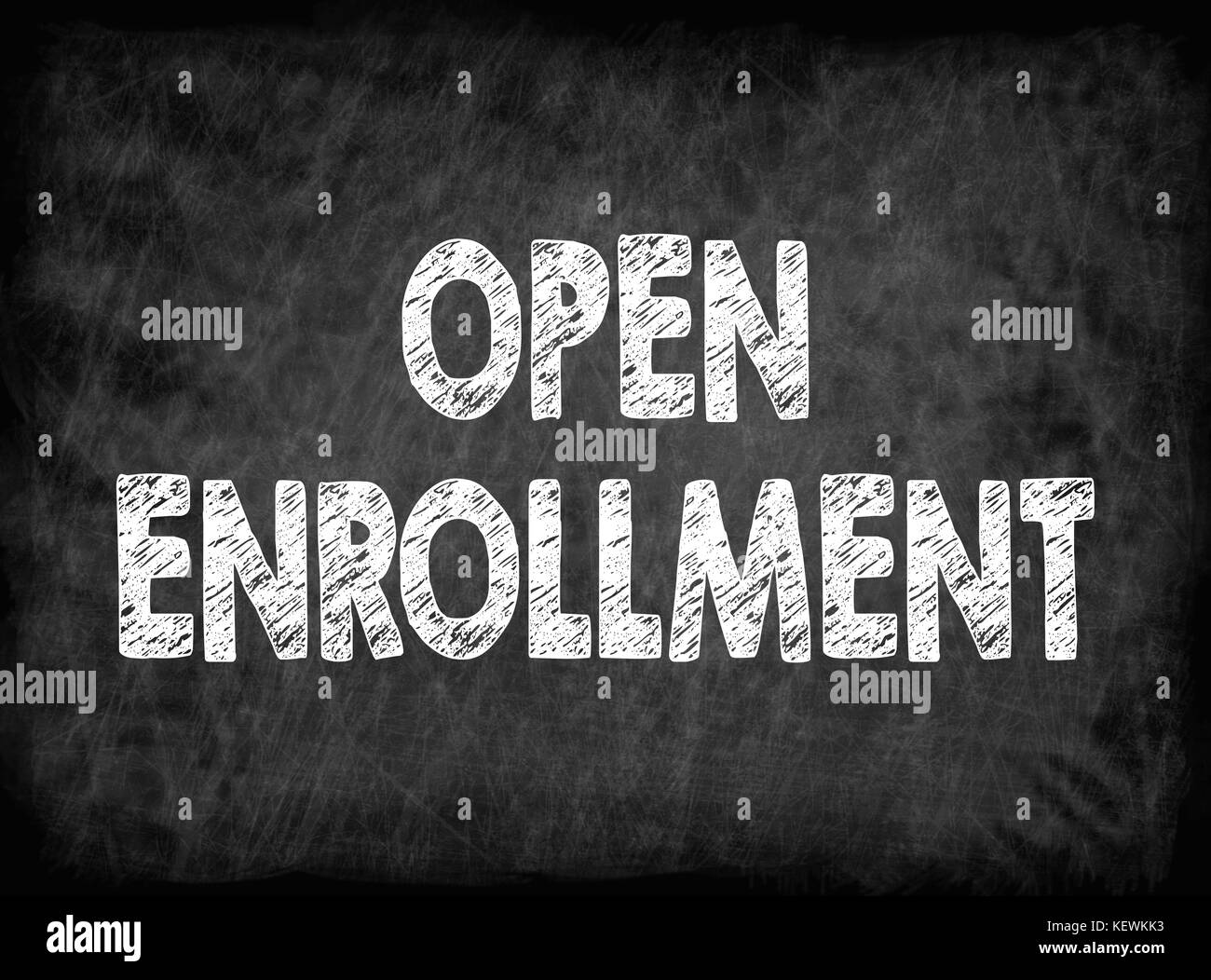 Open enrollment. Black board with texture, background Stock Photo - Alamy