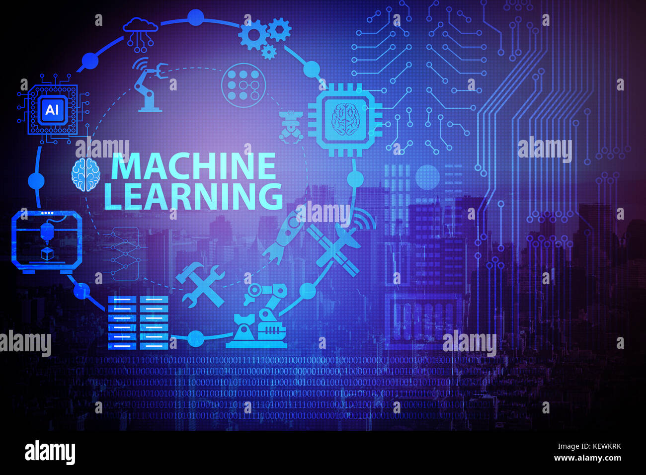 Concept of modern IT technology with machine learning Stock Photo - Alamy