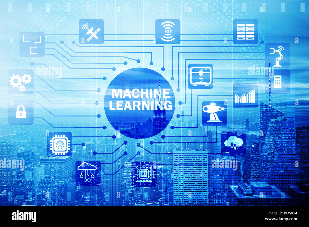 Concept of modern IT technology with machine learning Stock Photo - Alamy