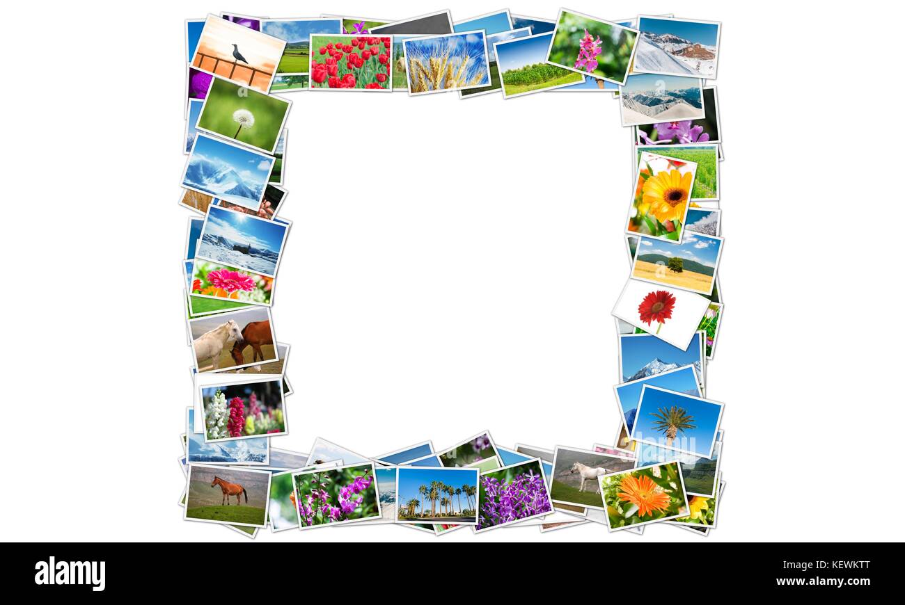Frame made of various nature photos Stock Photo - Alamy