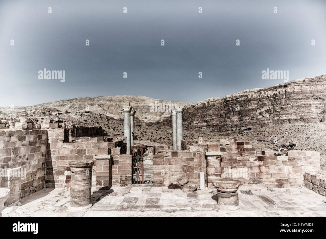 in petra jordan the view of the monuments from the ruins of the antique ...