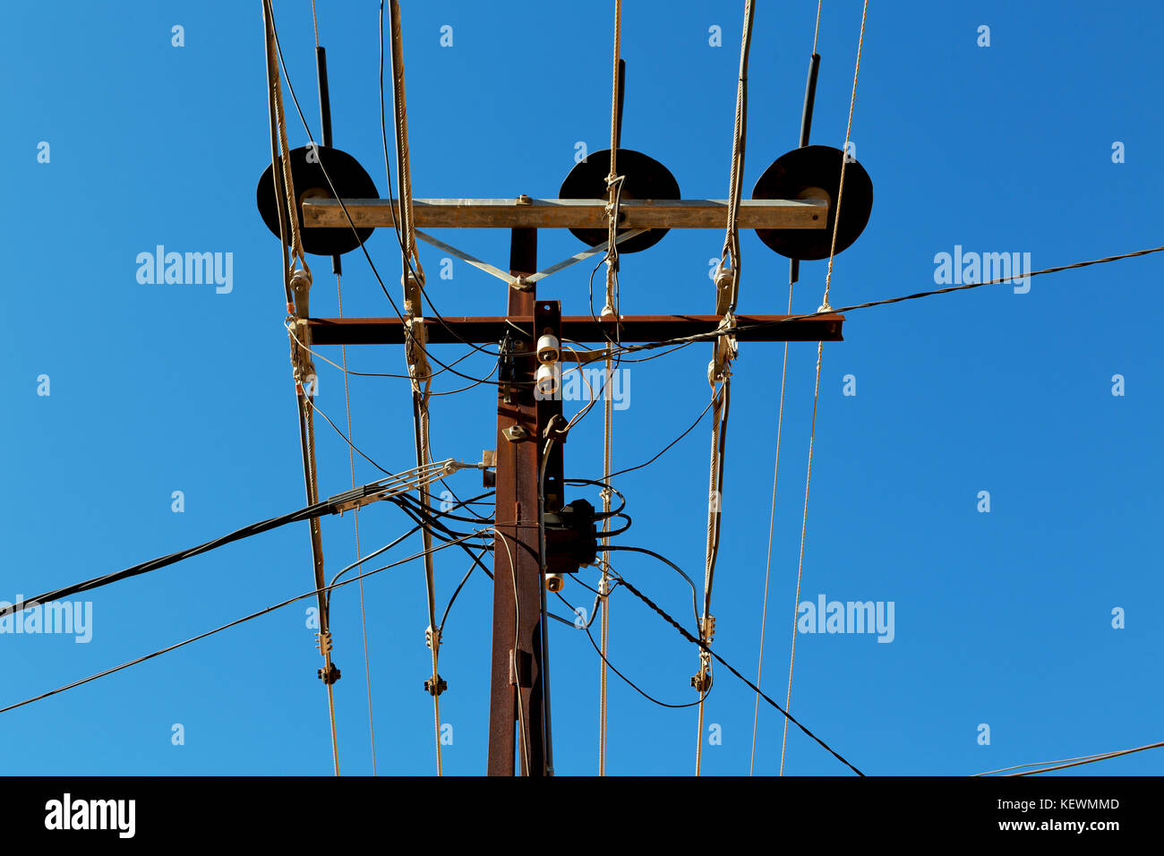 in australia the concept of power line with electrical pole in the ...