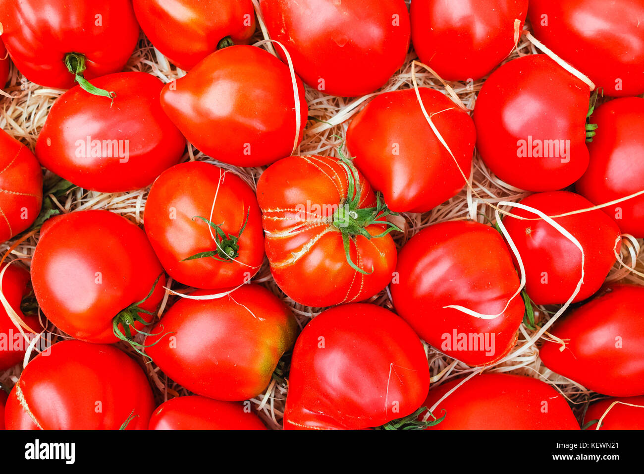 Ancient Provencal french ripe farm tomatoes on the street market Stock ...