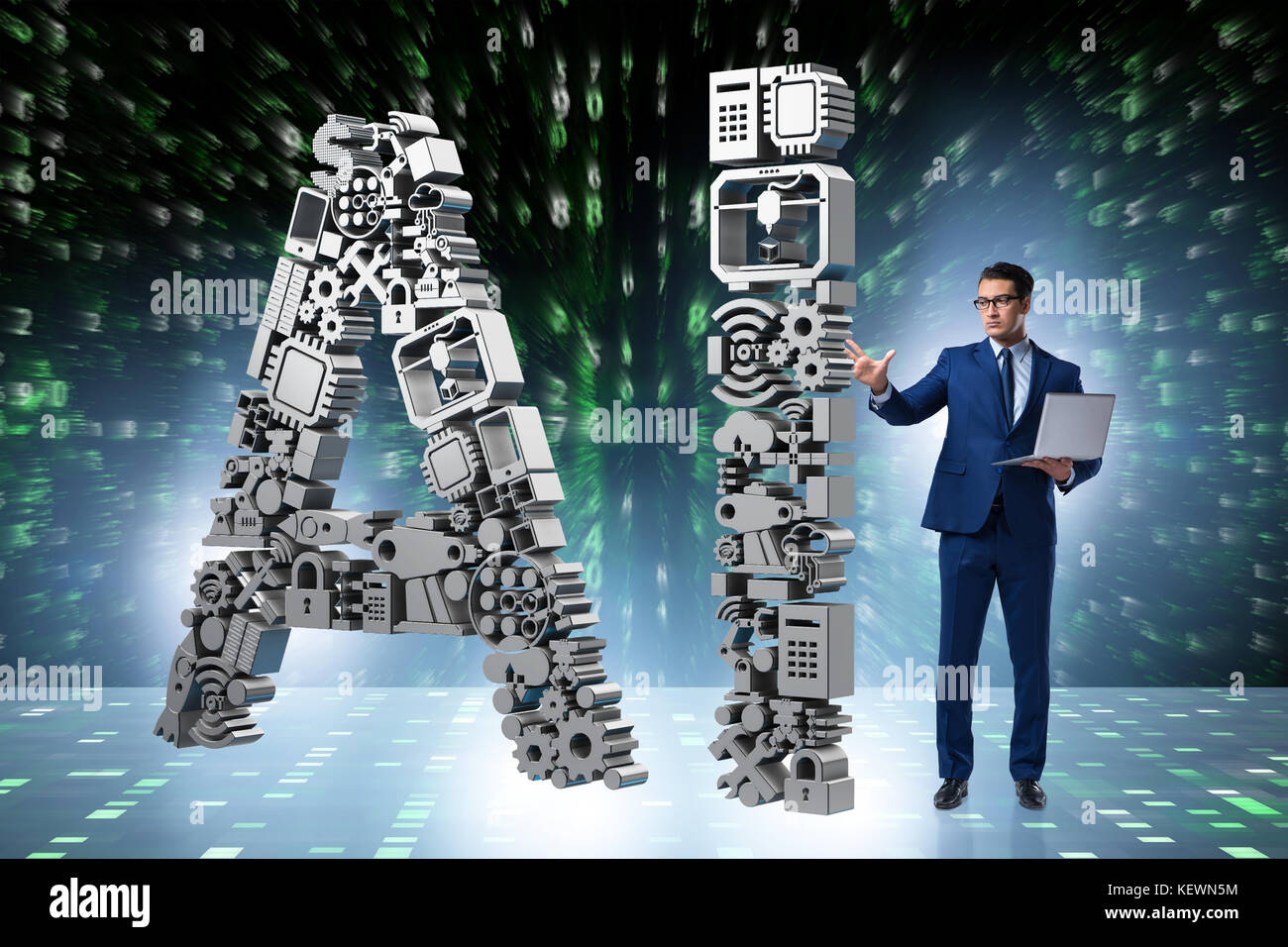 Artificial intelligence concept with businessman Stock Photo - Alamy
