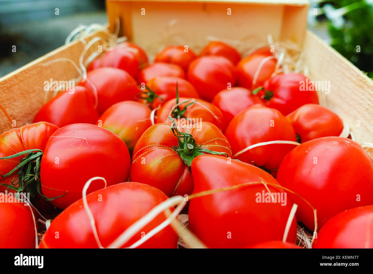Ancient Provencal french ripe farm tomatoes on the street market Stock ...