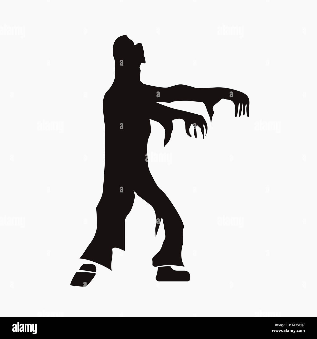 illustration of spooky zombie on white background, halloween concept ...