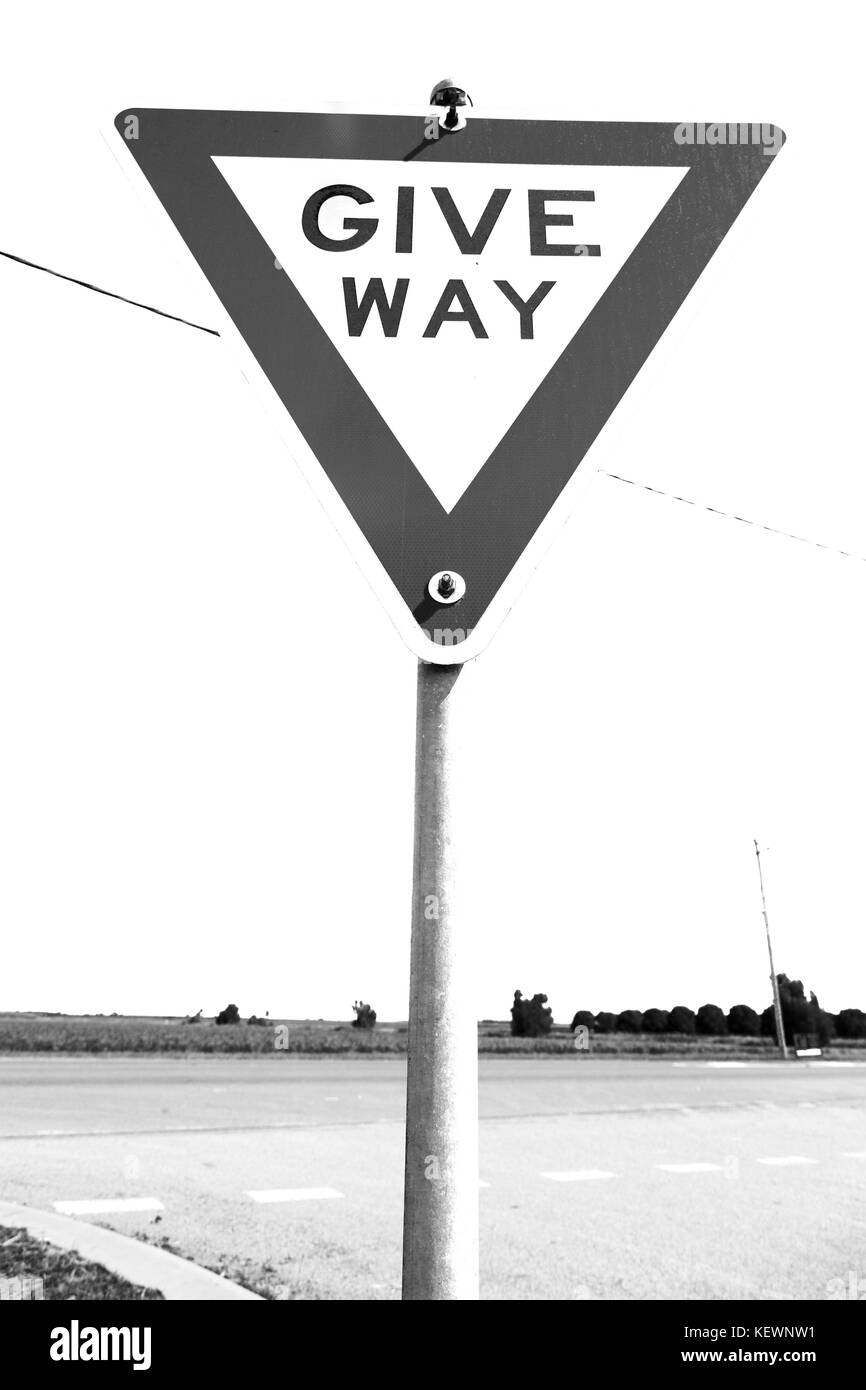 in australia the road street signal of give way Stock Photo - Alamy