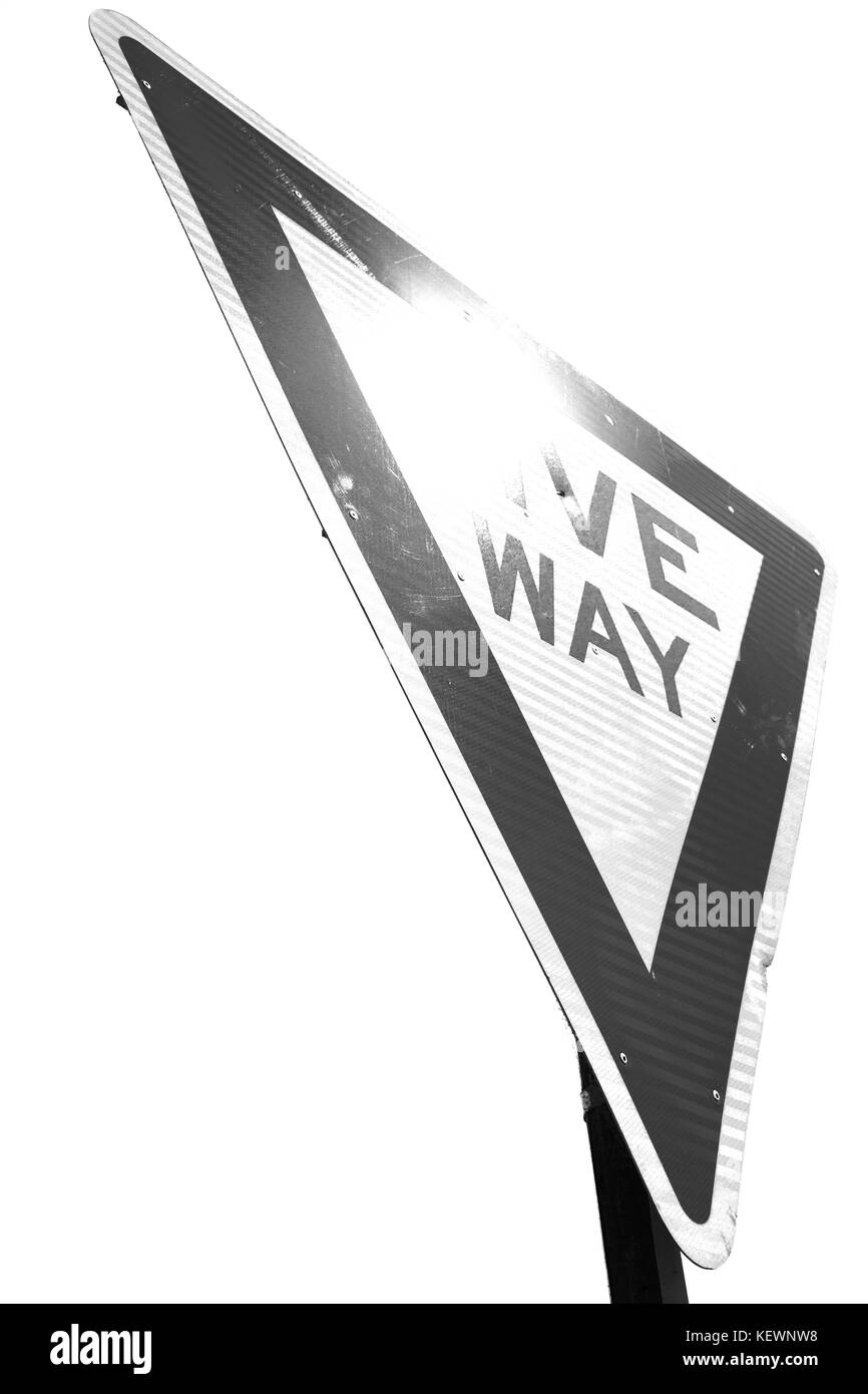 in australia the road street signal of give way Stock Photo - Alamy