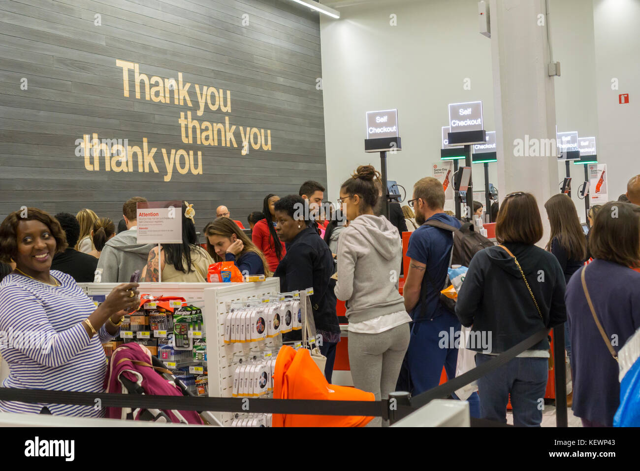 Check-out in a Target store in Herald Square in New York on its grand ...