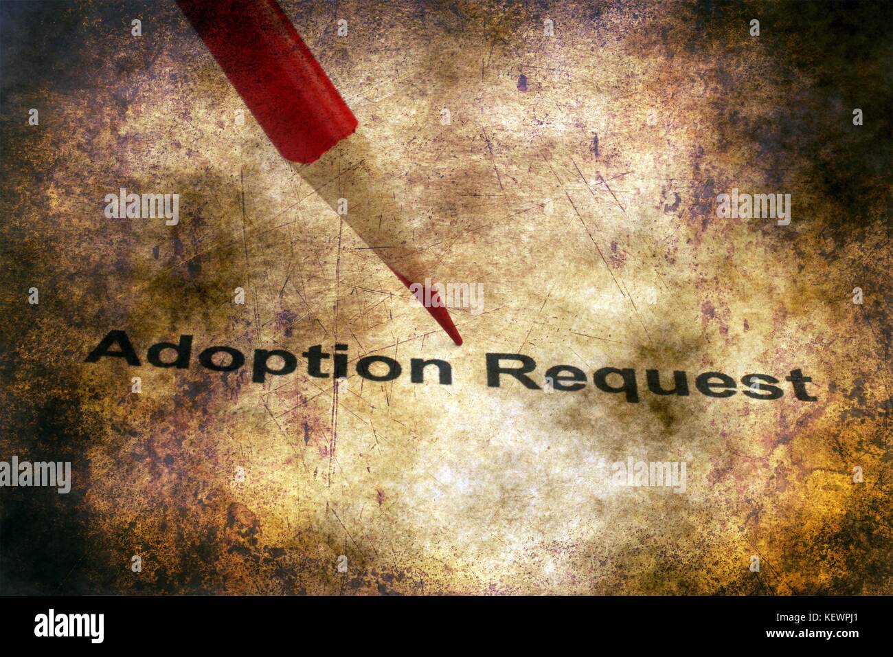 Adoption request grunge concept Stock Photo - Alamy
