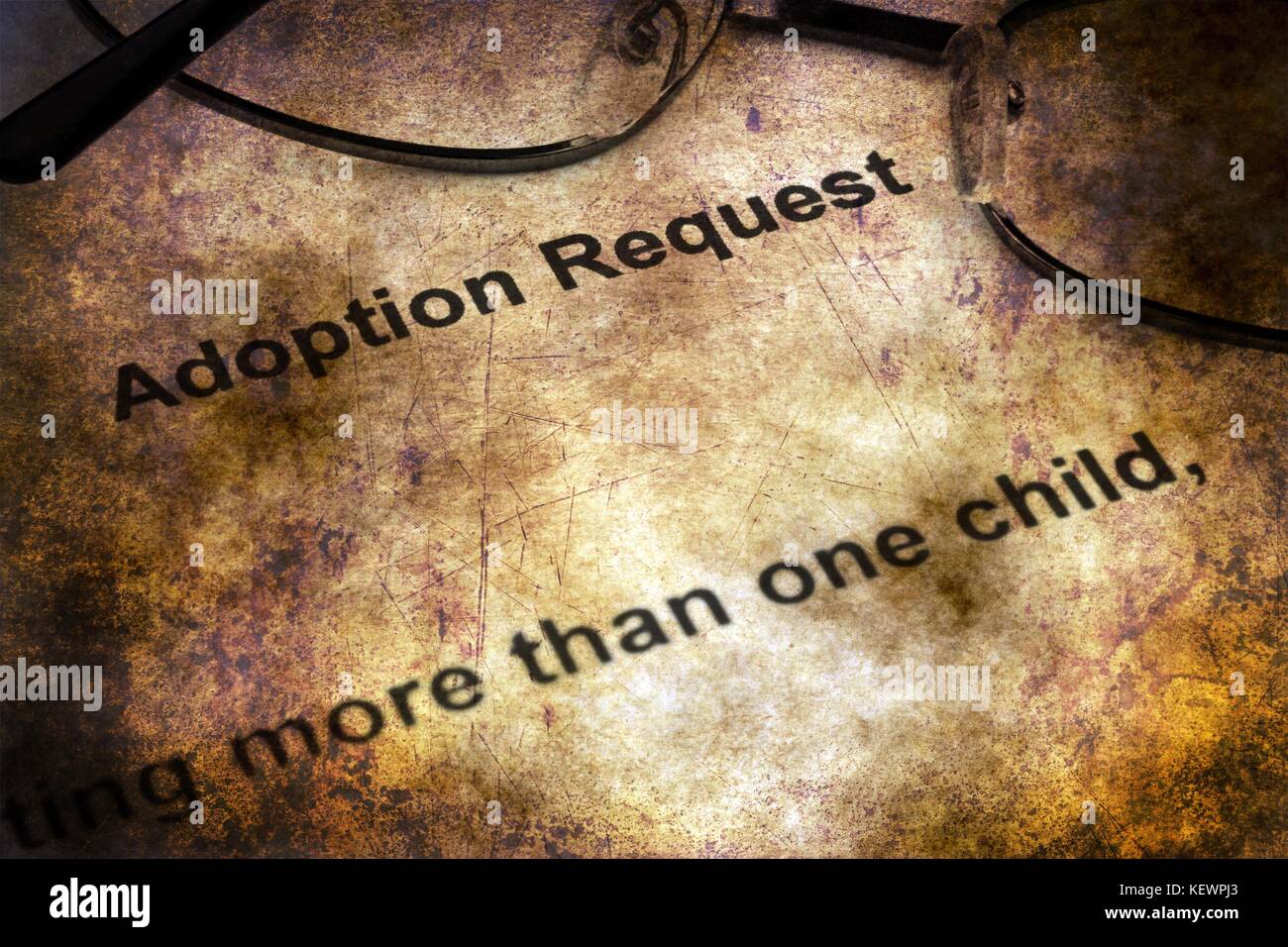 Adoption request grunge concept Stock Photo - Alamy