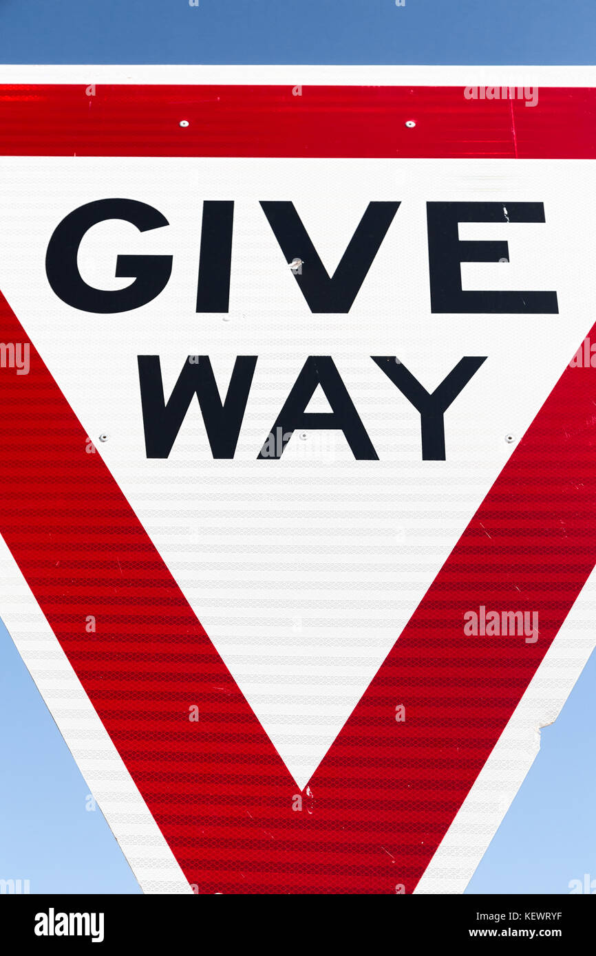 in australia the road street signal of give way Stock Photo - Alamy