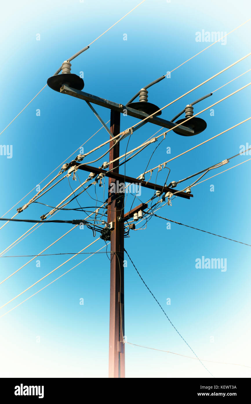in australia the concept of power line with electrical pole in the ...