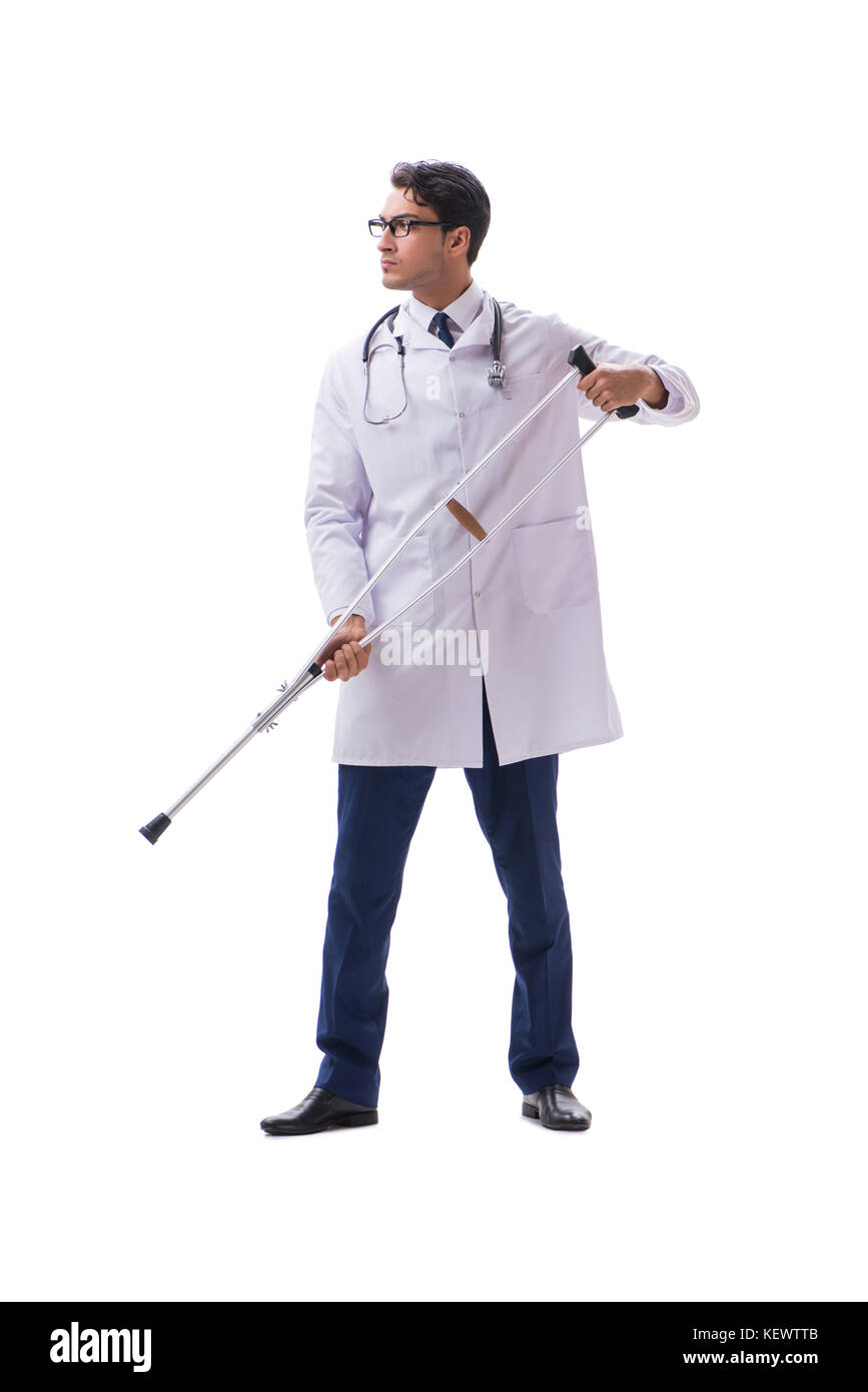 Young doctor physician standing walking isolated on white background ...