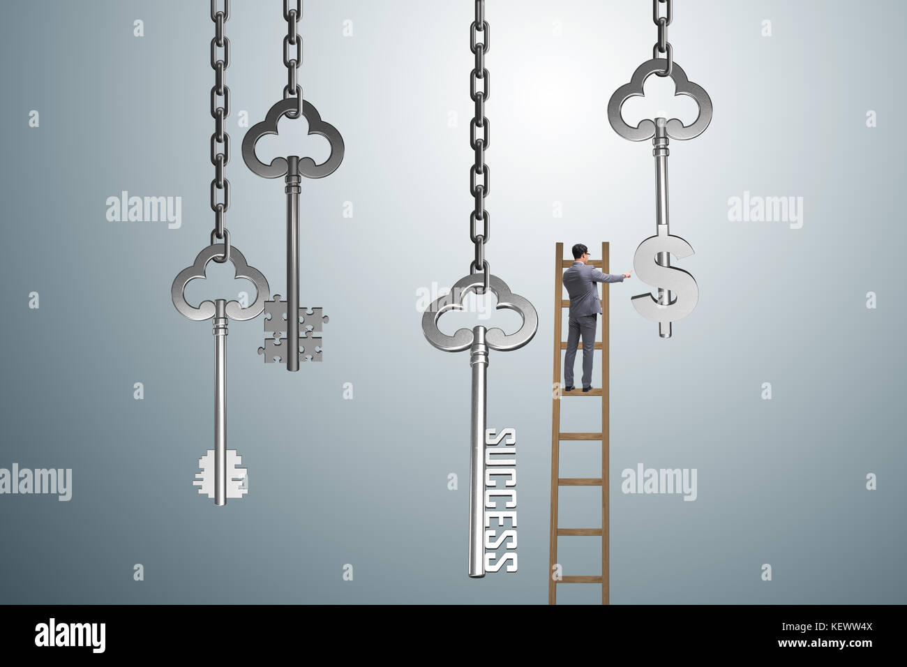 Businessman in key to financial success concept Stock Photo - Alamy