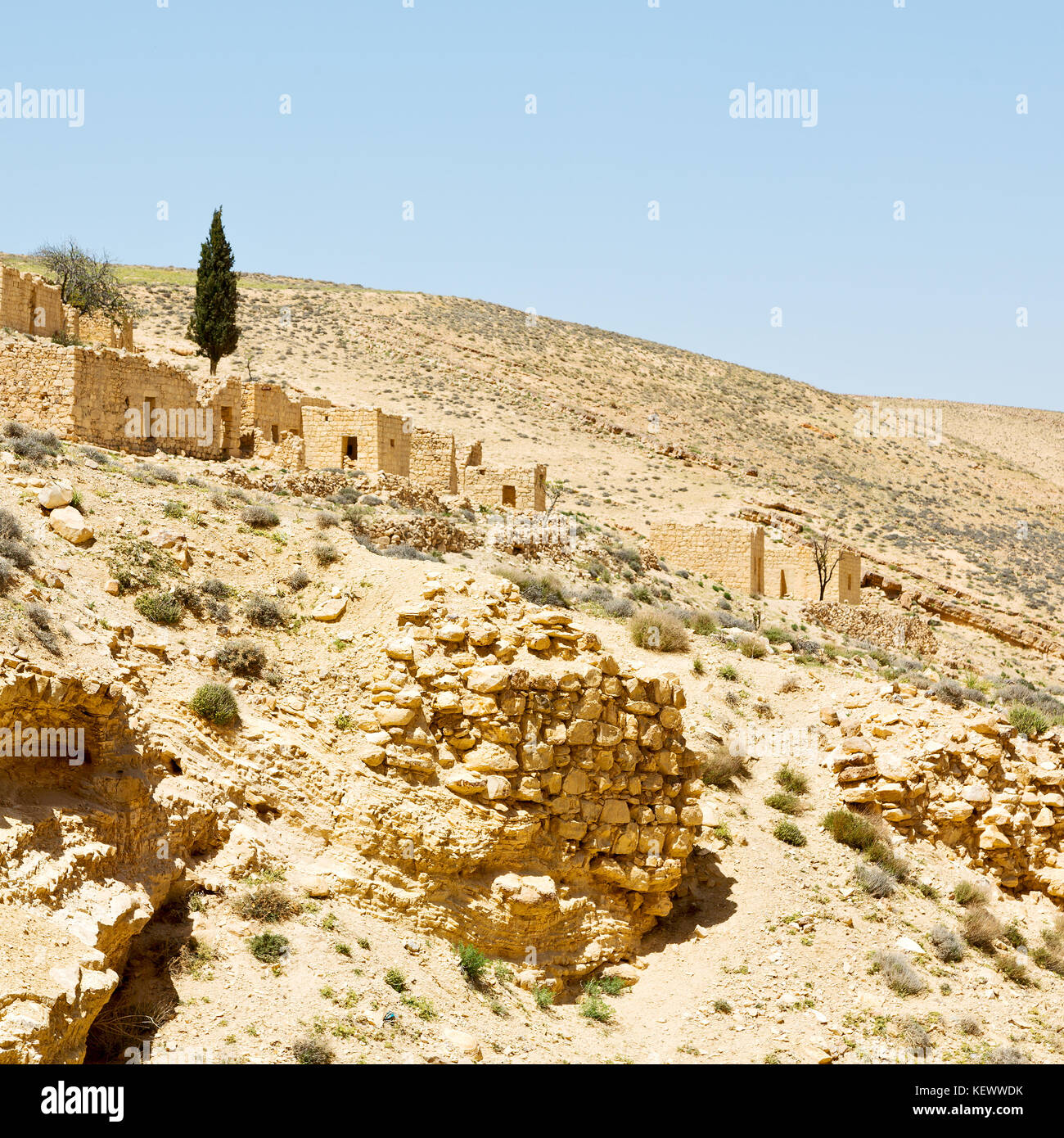 in the mountain of eden jordan the view from the antique castle Stock ...