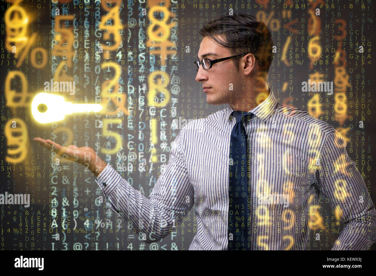 Businessman in digital security concept Stock Photo - Alamy