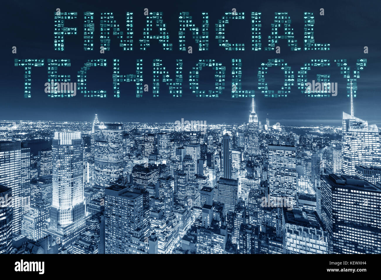 Smart city concept with fintech financial technology concept Stock ...