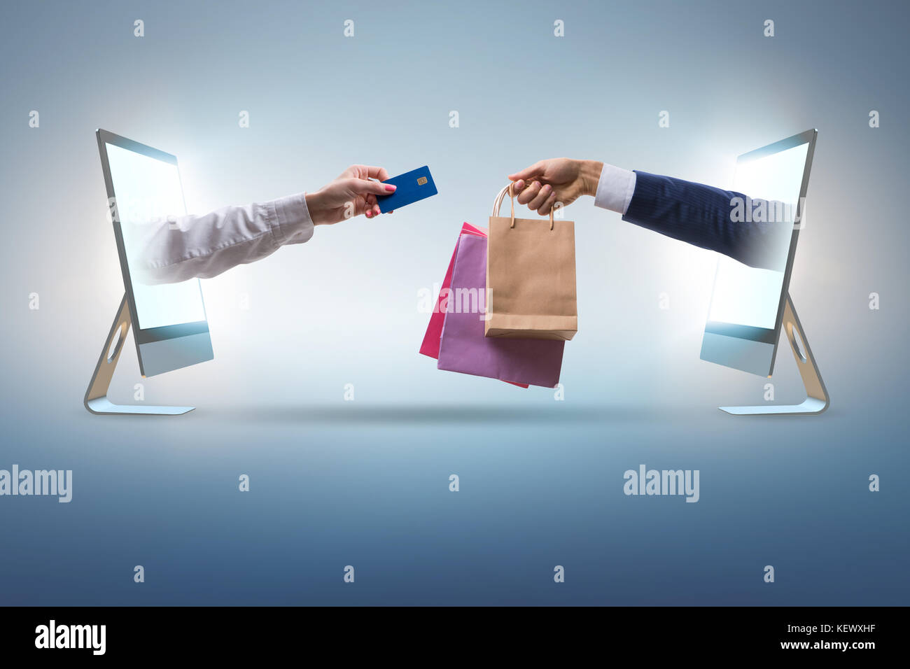 Online shopping through buying from internet Stock Photo - Alamy
