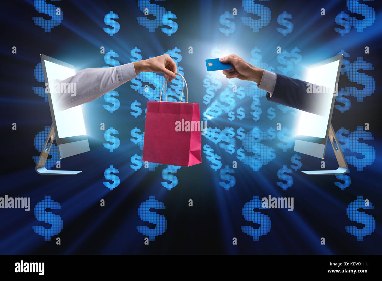 Online shopping through buying from internet Stock Photo - Alamy