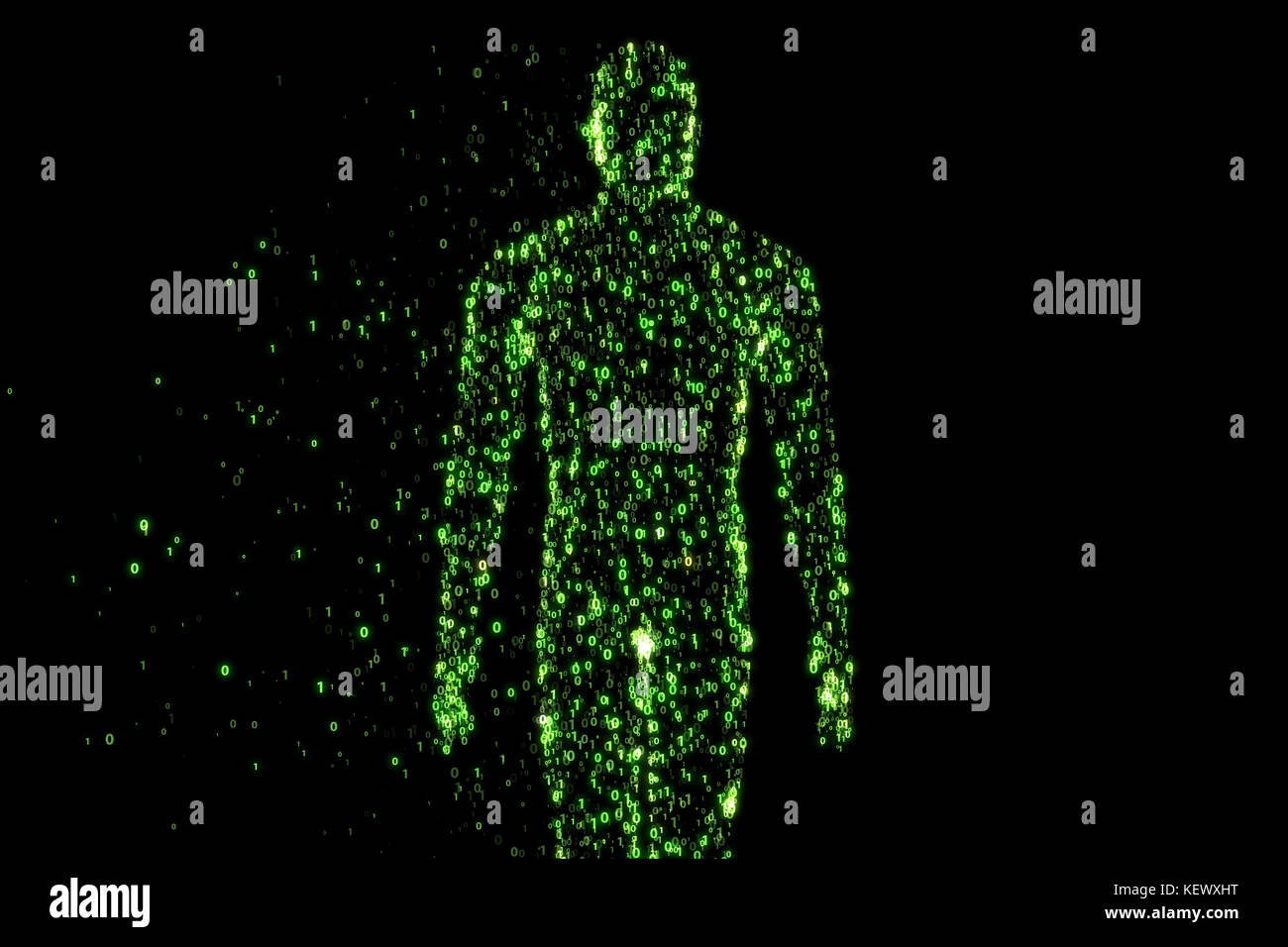 Binary man made of zeros and ones in computing concept Stock Photo - Alamy